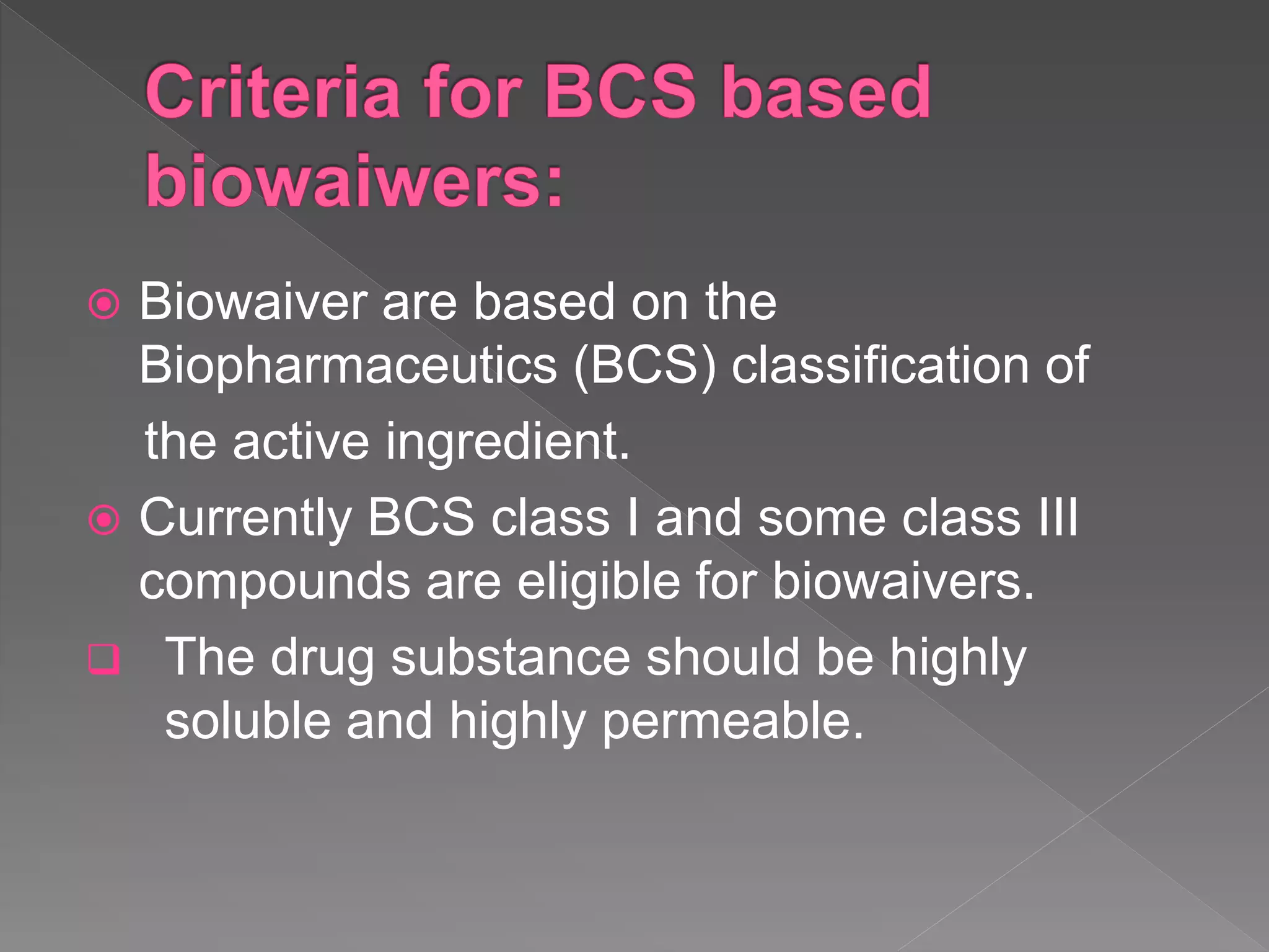 Biopharmaceutical Classification System (BCS) | PPTX