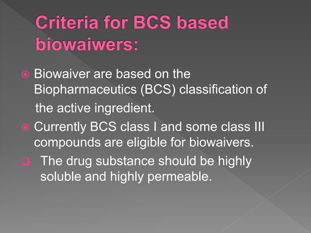 Biopharmaceutical Classification System (BCS) | PPTX