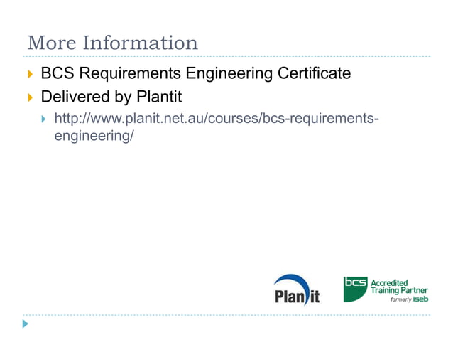 BCS Requirements Engineering Summary | PPTX