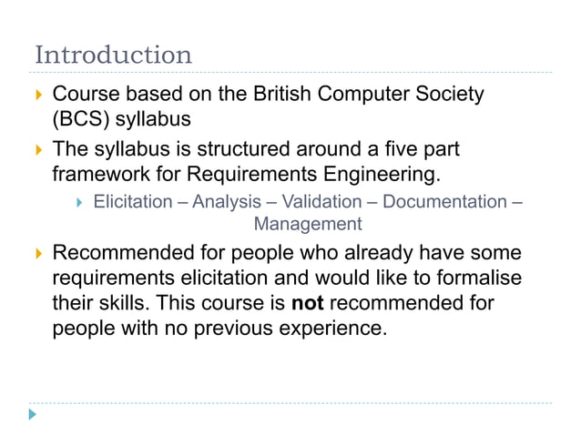 BCS Requirements Engineering Summary | PPTX