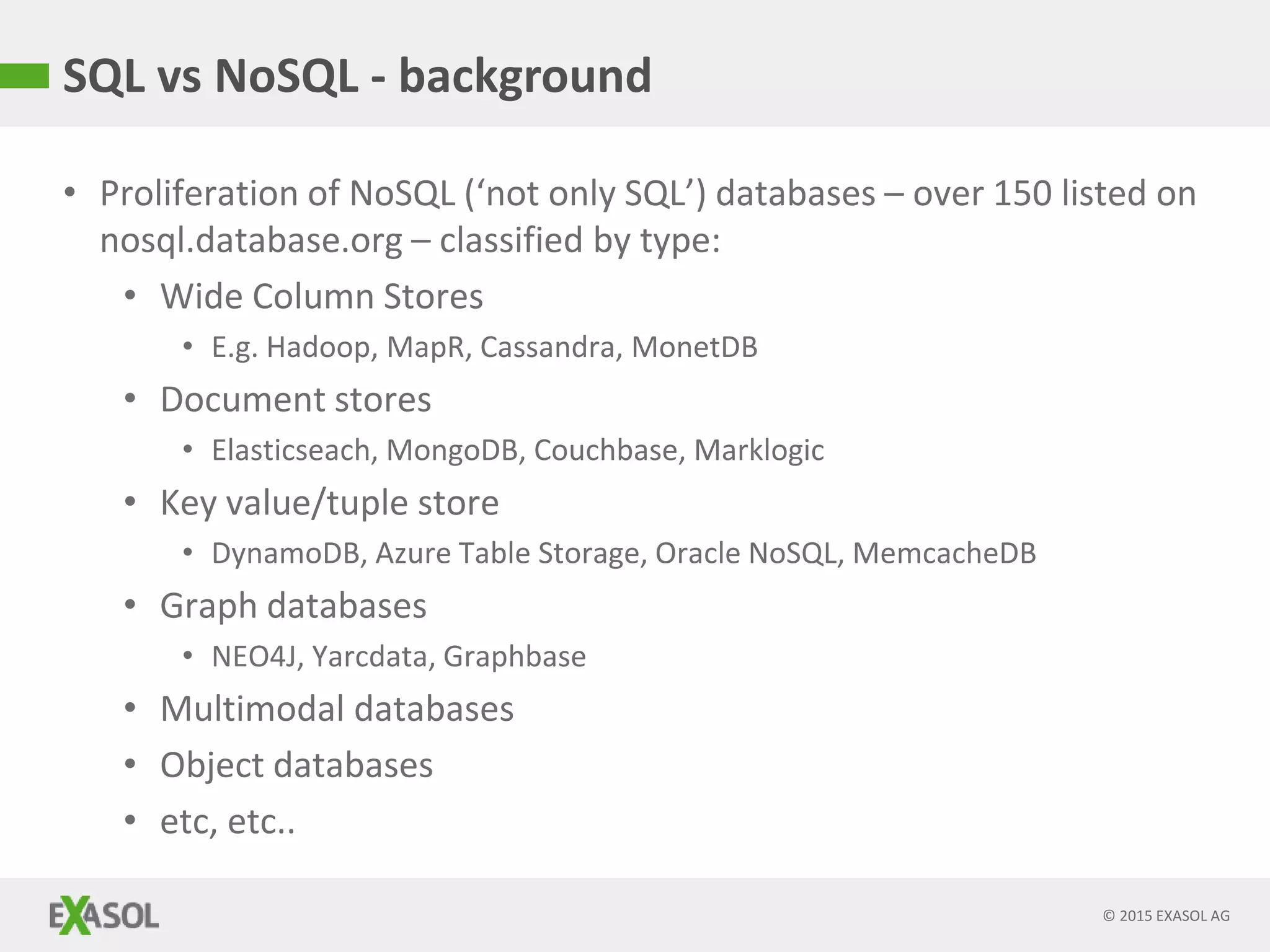 SQL vs NoSQL: Why you’ll never dump your relations - Dave Shuttleworth ...