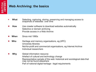 Analytics and Access to the UK web archive | PPT
