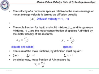 Lecture on mass transfer basics and introduction | PPTX