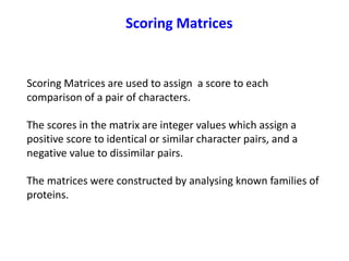 sequence alignment and matrices for makaut | PPTX