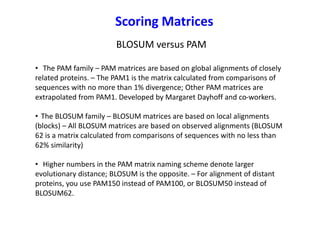 sequence alignment and matrices for makaut | PPTX