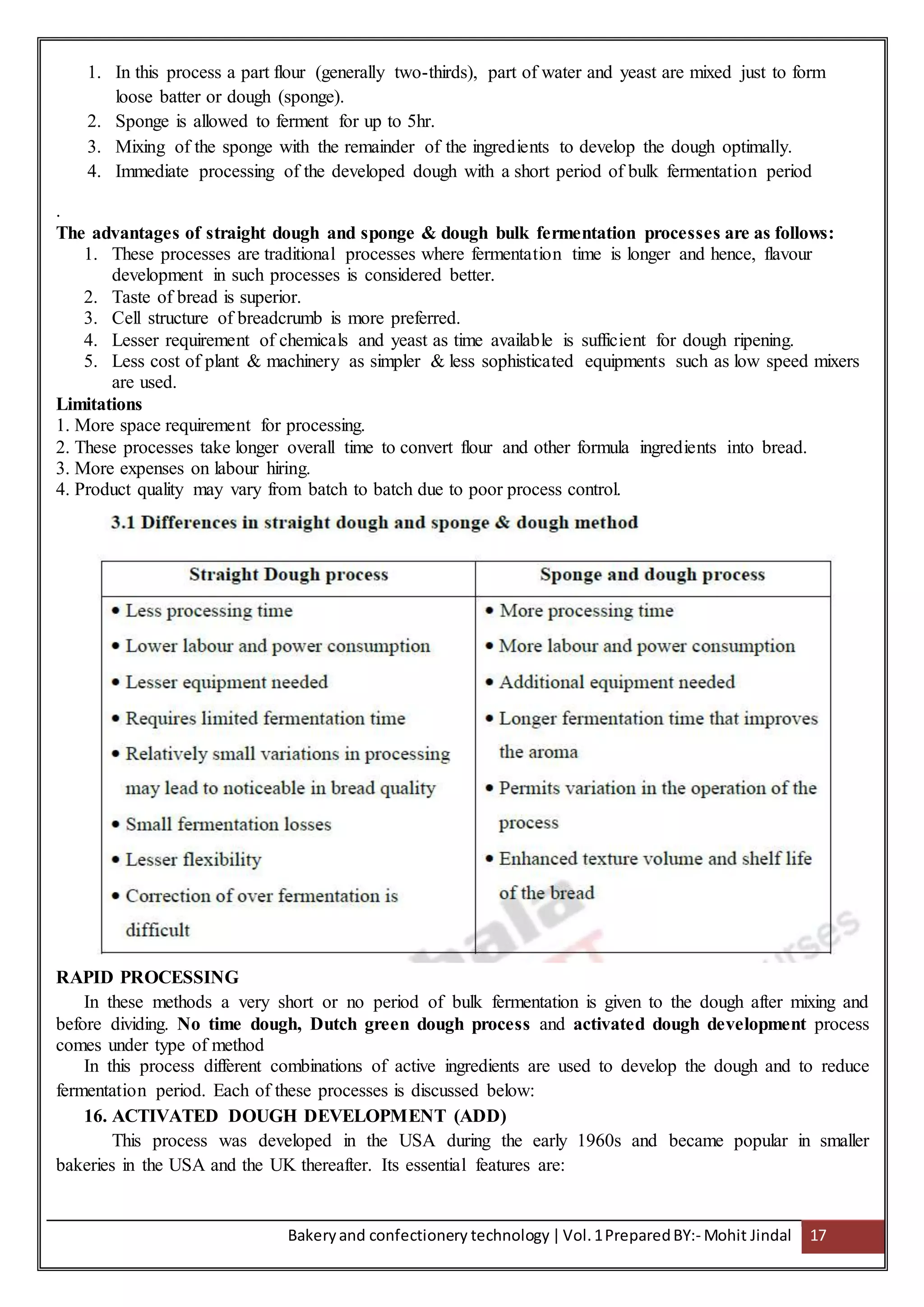 BAKERY AND CONFECTIONERY TECHNOLOGY notes | DOCX