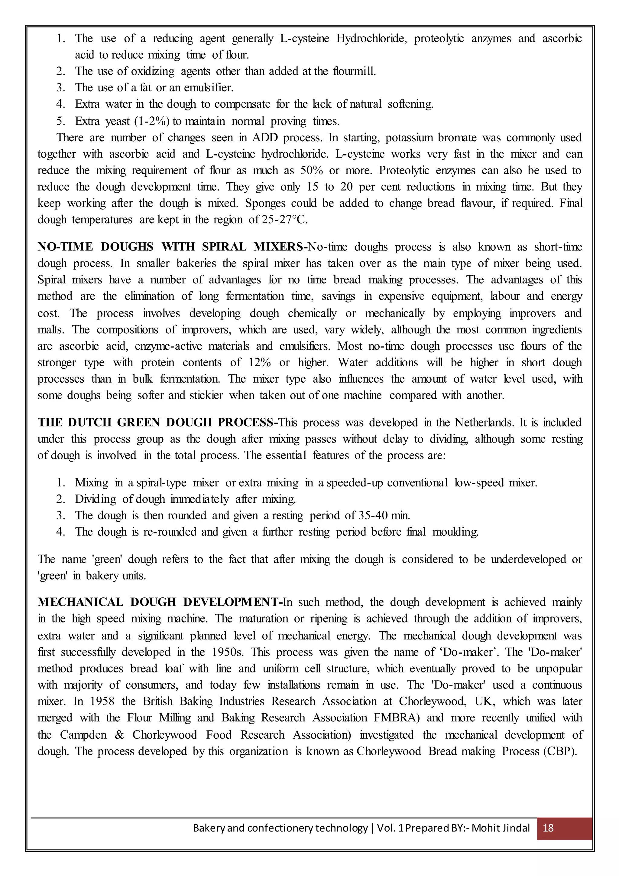 BAKERY AND CONFECTIONERY TECHNOLOGY notes | DOCX