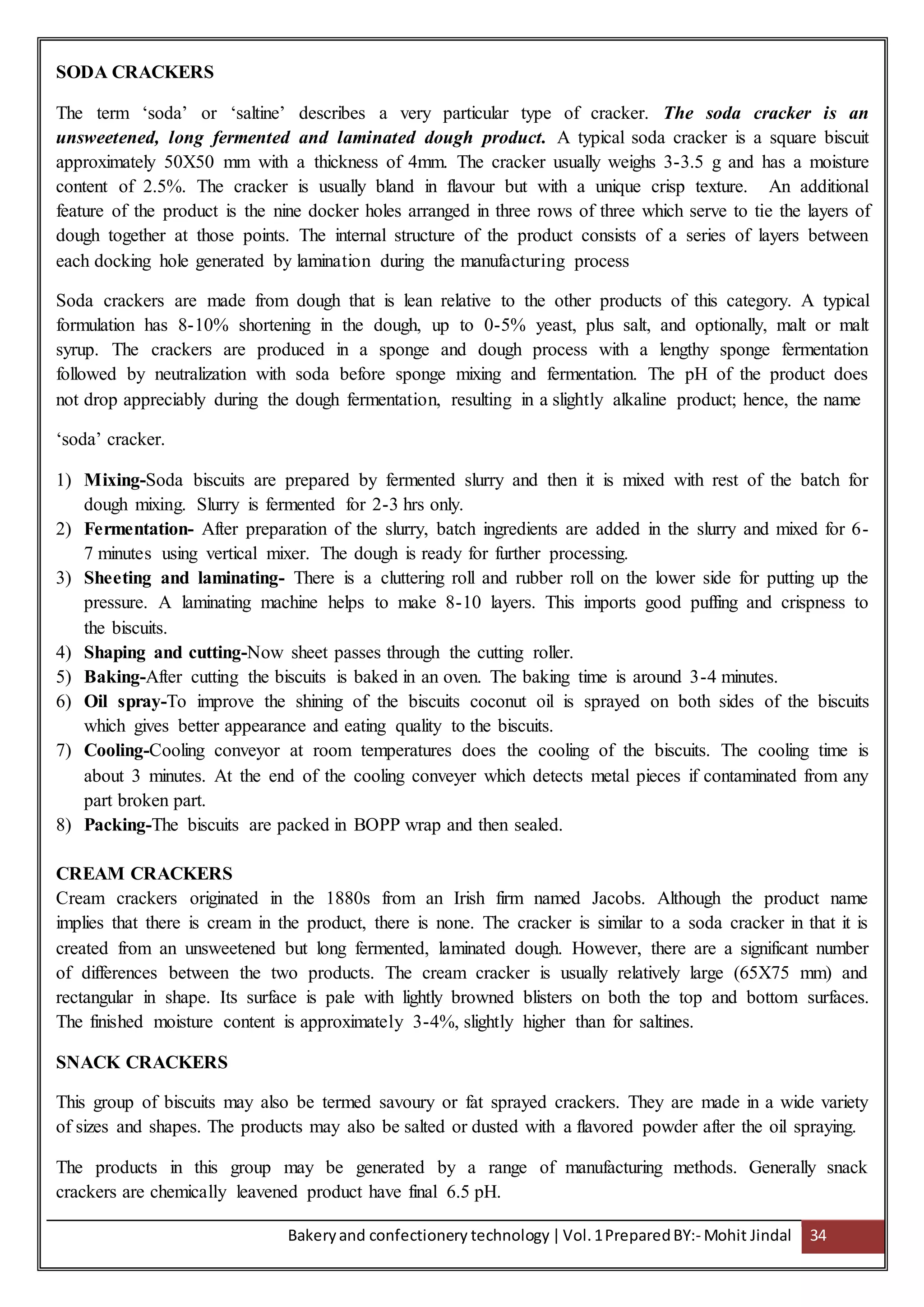 BAKERY AND CONFECTIONERY TECHNOLOGY notes | DOCX