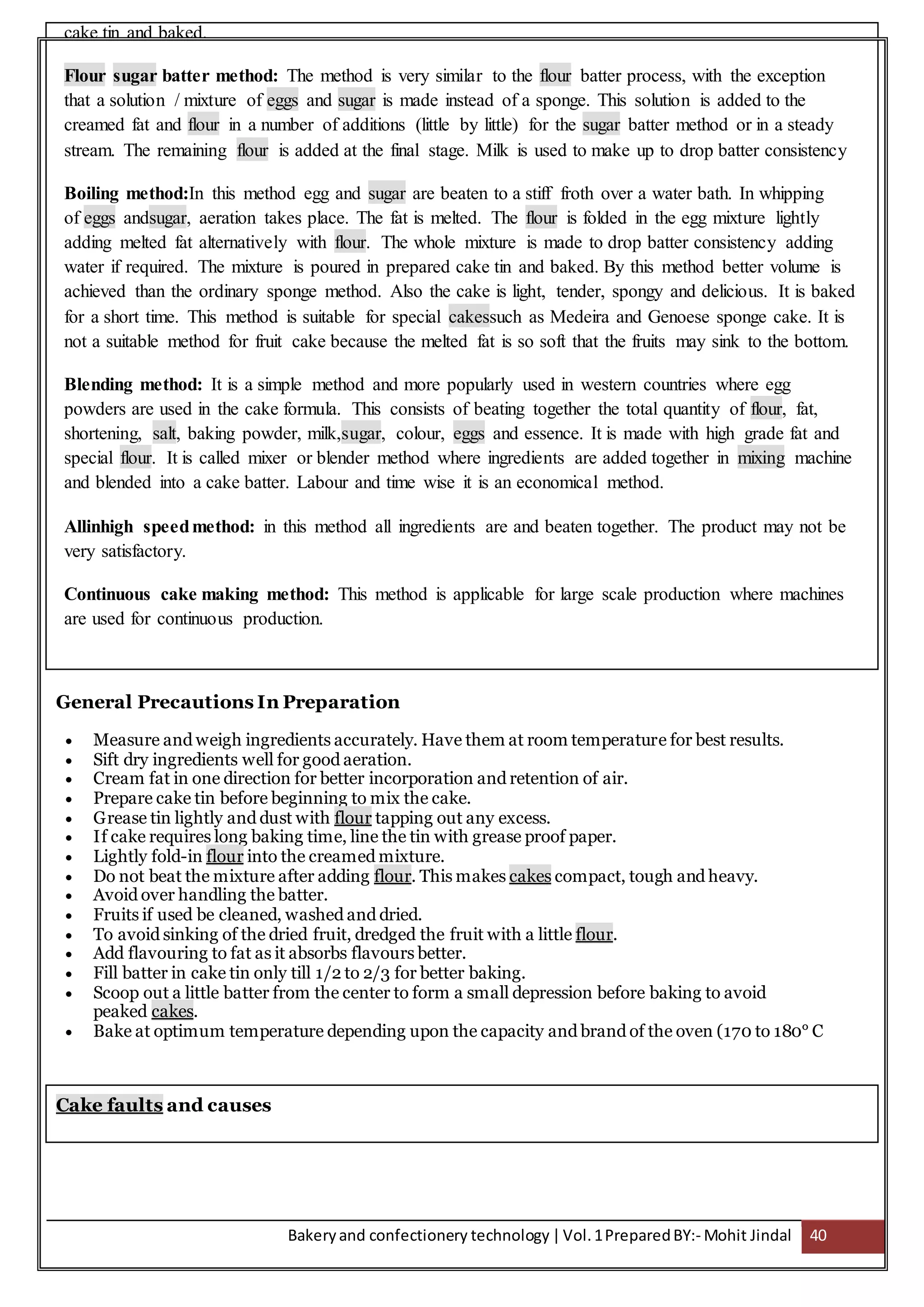 BAKERY AND CONFECTIONERY TECHNOLOGY notes | DOCX