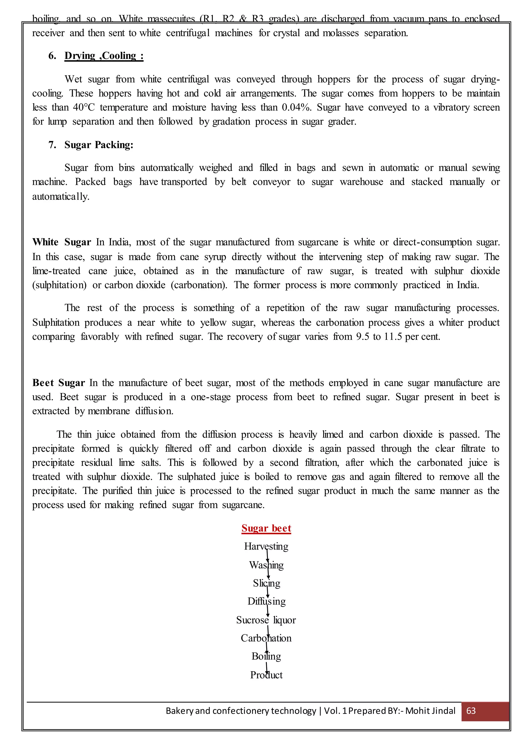 BAKERY AND CONFECTIONERY TECHNOLOGY notes | DOCX