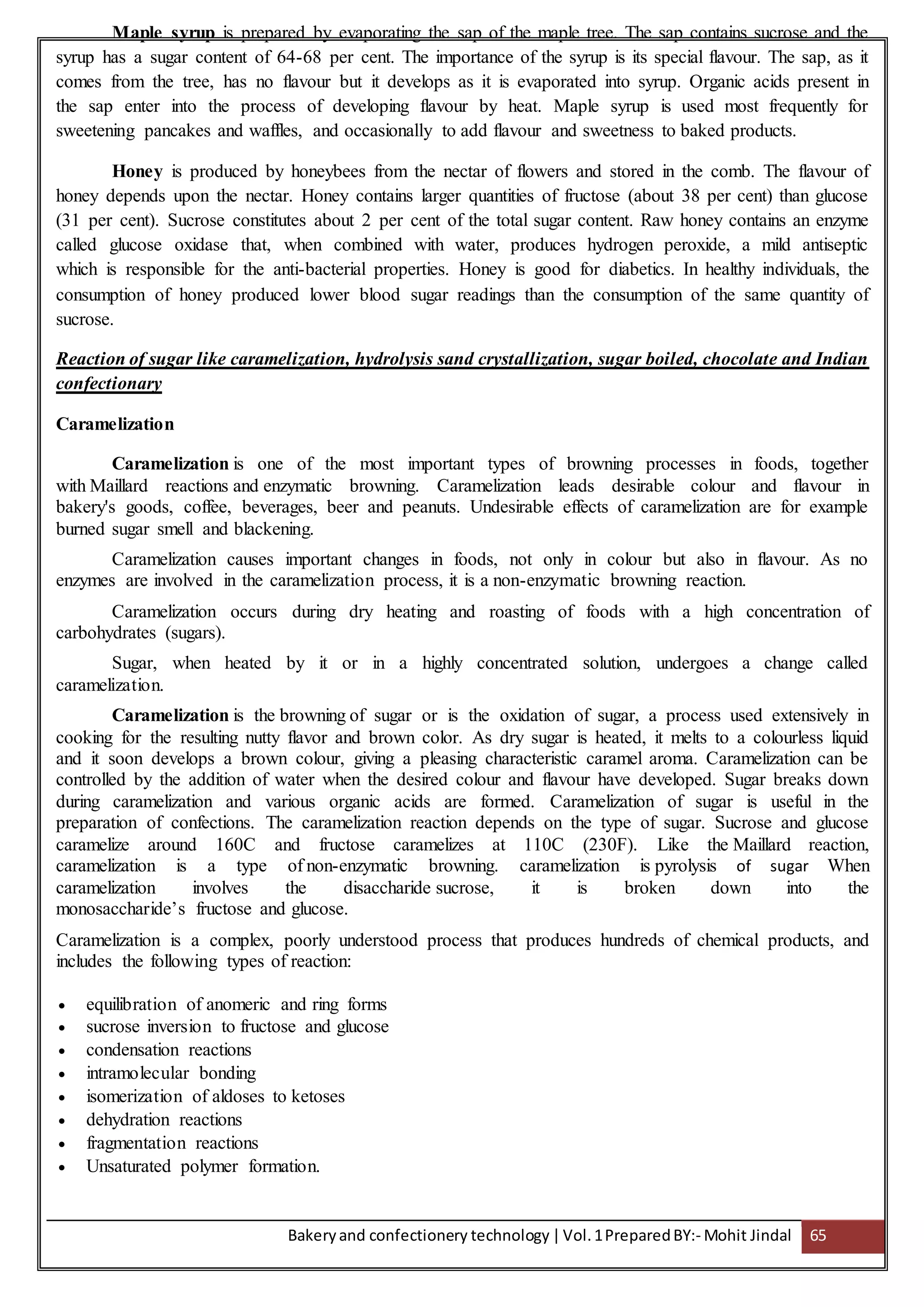 BAKERY AND CONFECTIONERY TECHNOLOGY notes | DOCX