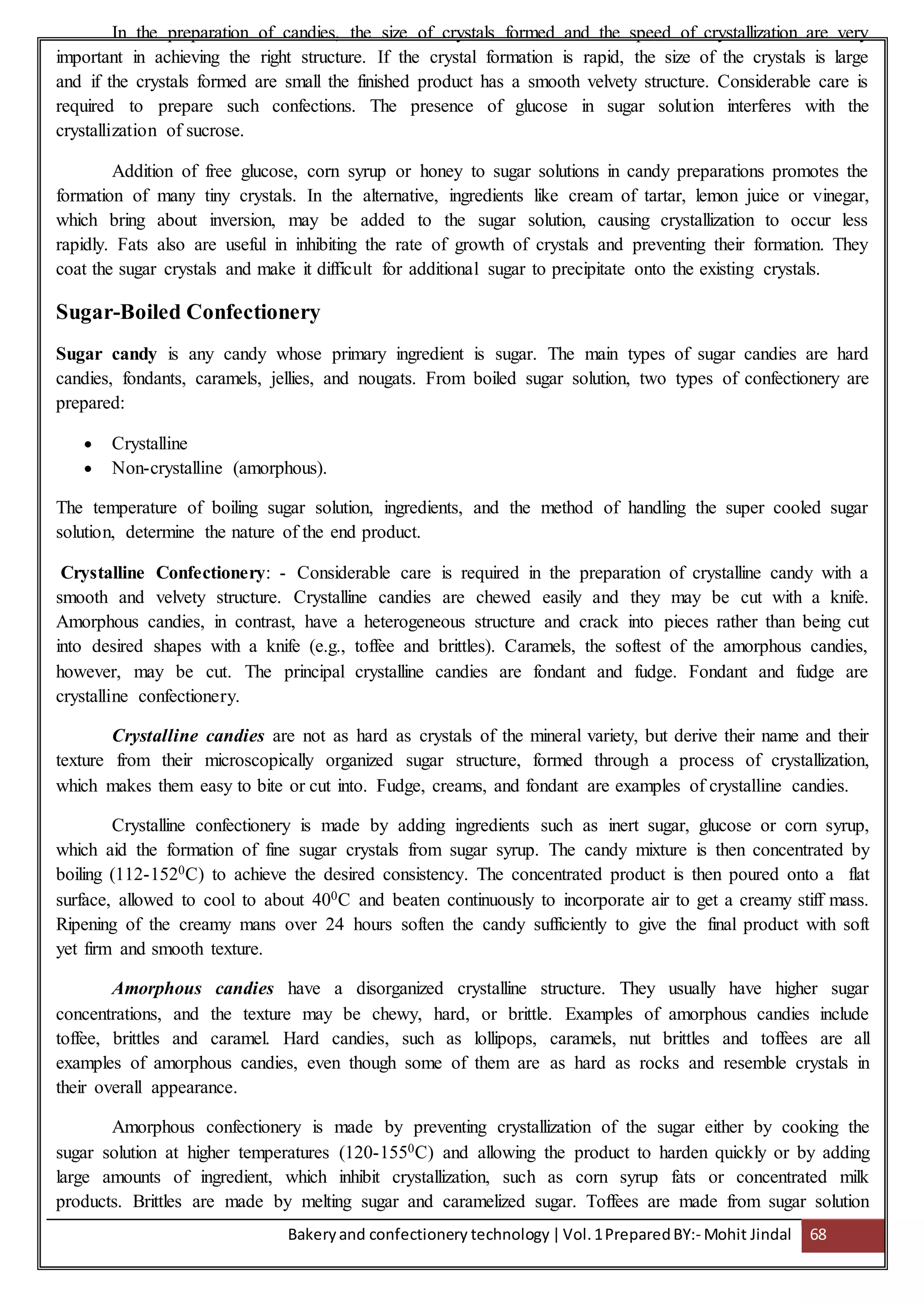 BAKERY AND CONFECTIONERY TECHNOLOGY notes | DOCX