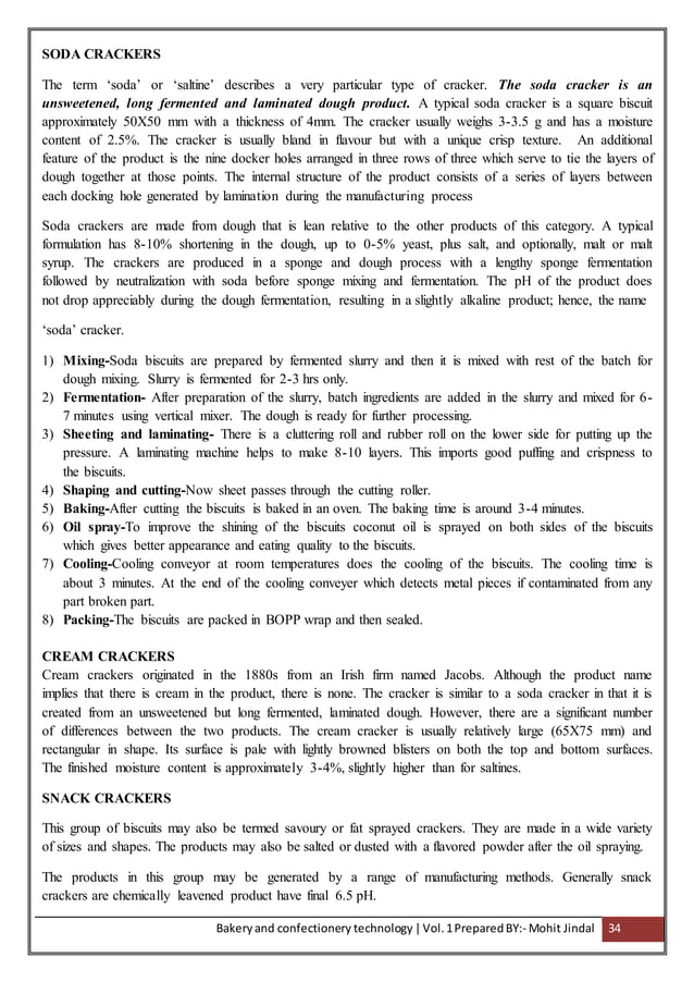 BAKERY AND CONFECTIONERY TECHNOLOGY notes | DOCX