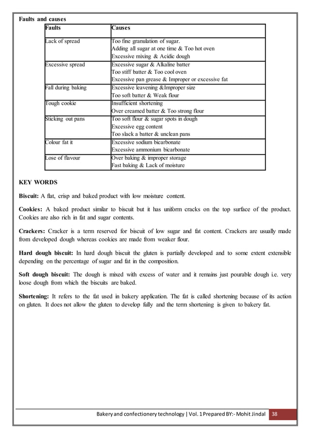 BAKERY AND CONFECTIONERY TECHNOLOGY notes | DOCX