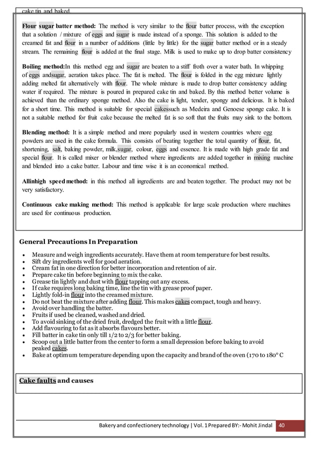 BAKERY AND CONFECTIONERY TECHNOLOGY notes | DOCX