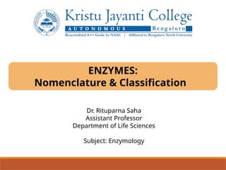 ENZYMES: Nomenclature & Classification.pptx