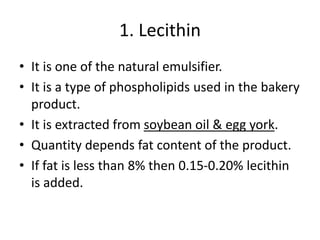 Emulsifiers Utilized in Bakery Industry | PPT