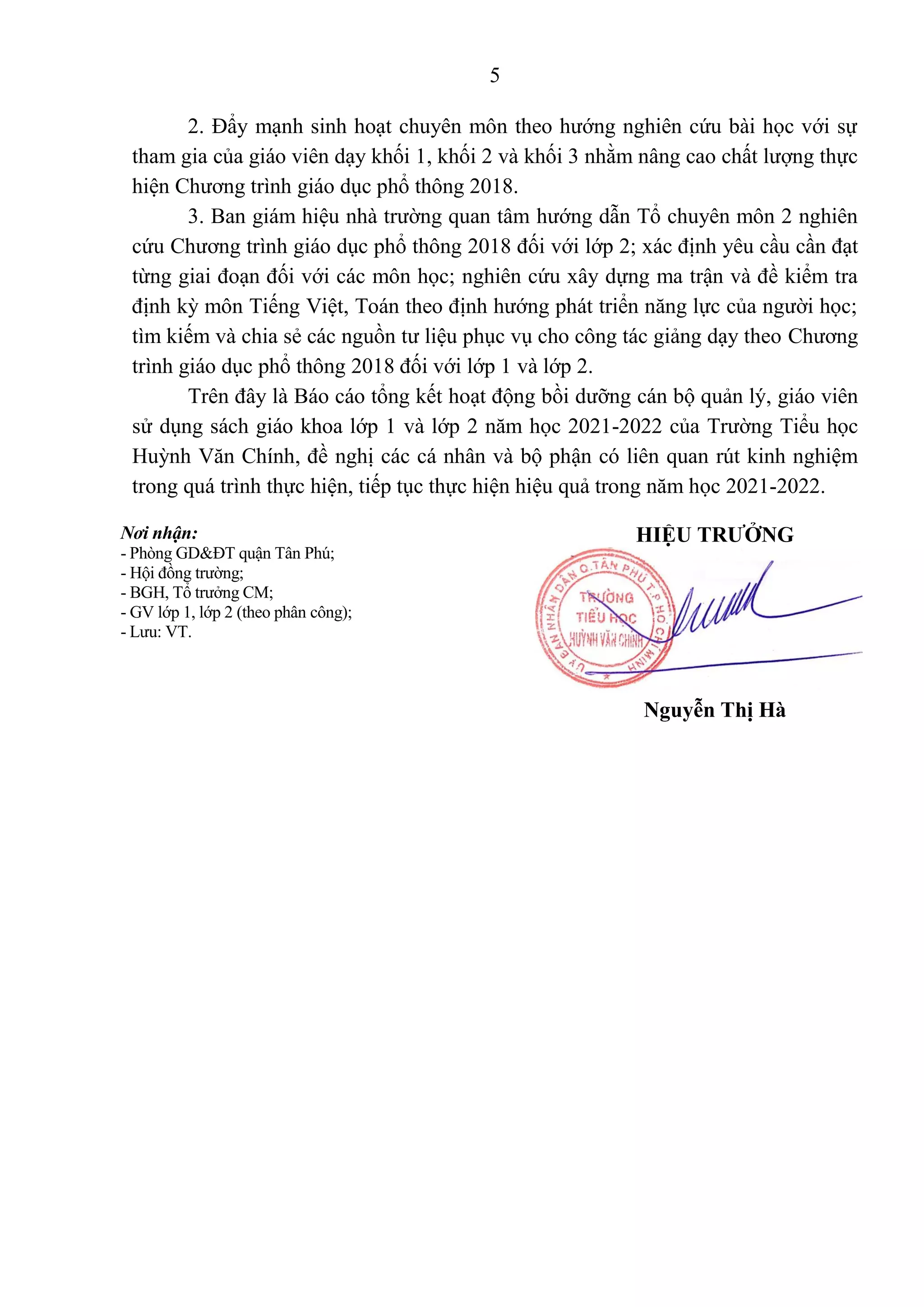 Bc tong ket bd sgk lop 1 l2-nh 21-22-hv ch | PDF