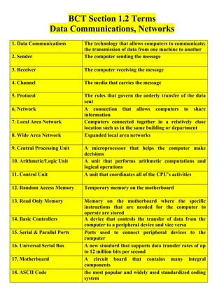 Bct Section 1 2 Ternms | DOC