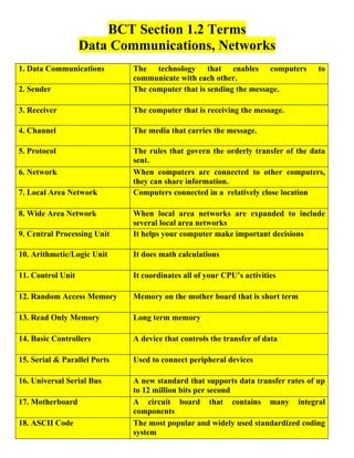 Bct Section 1 Terns By Dilan | PDF
