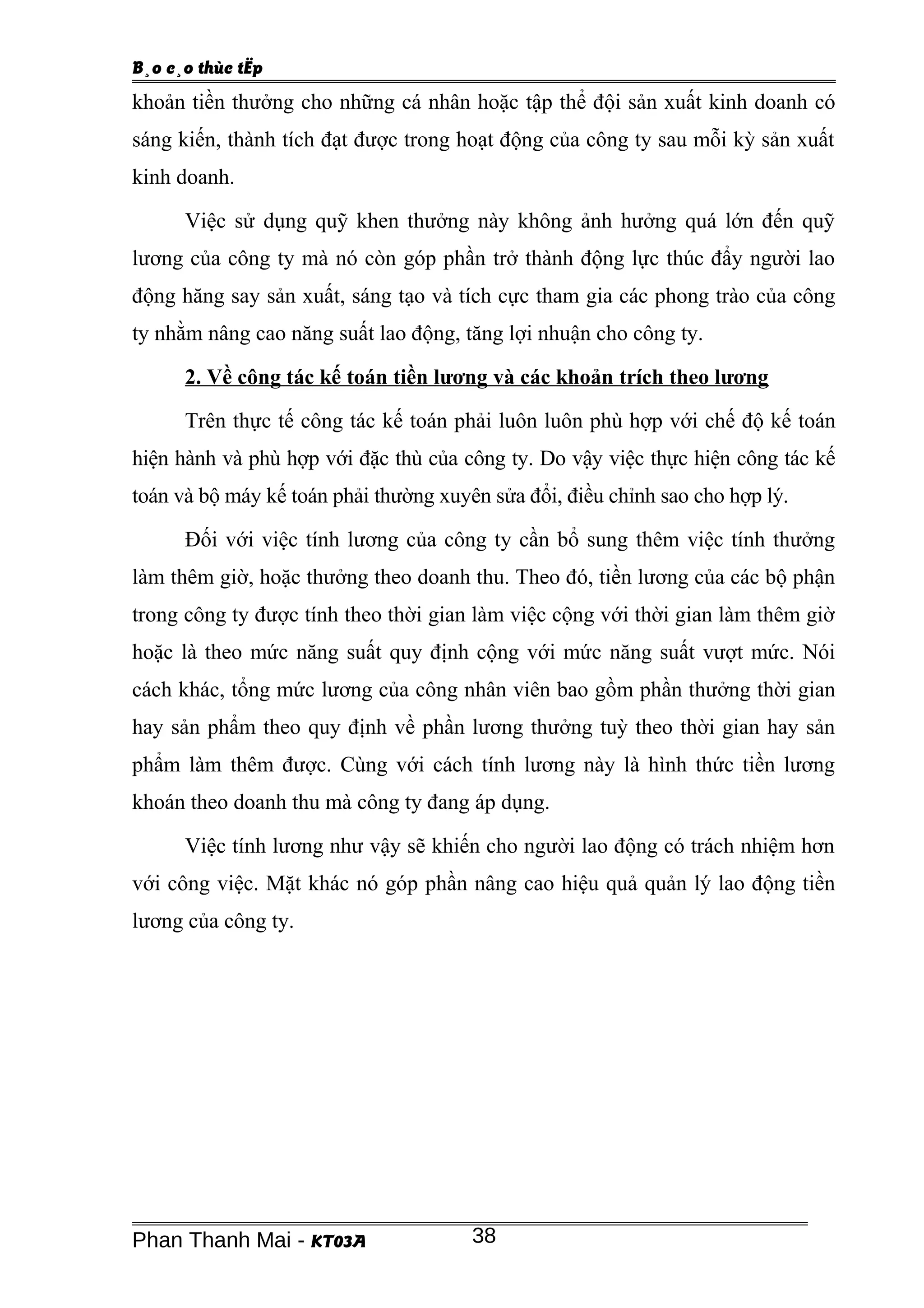 Bctt ke toan tien luong tai cong ty hong hung ha | DOC