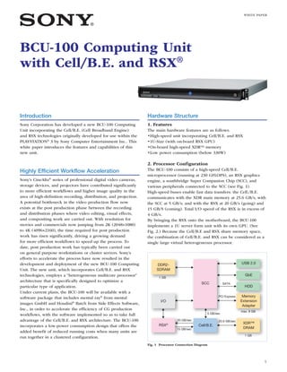 BCU-100 Computing Unit with Cell/B.E. and RSX® | PDF