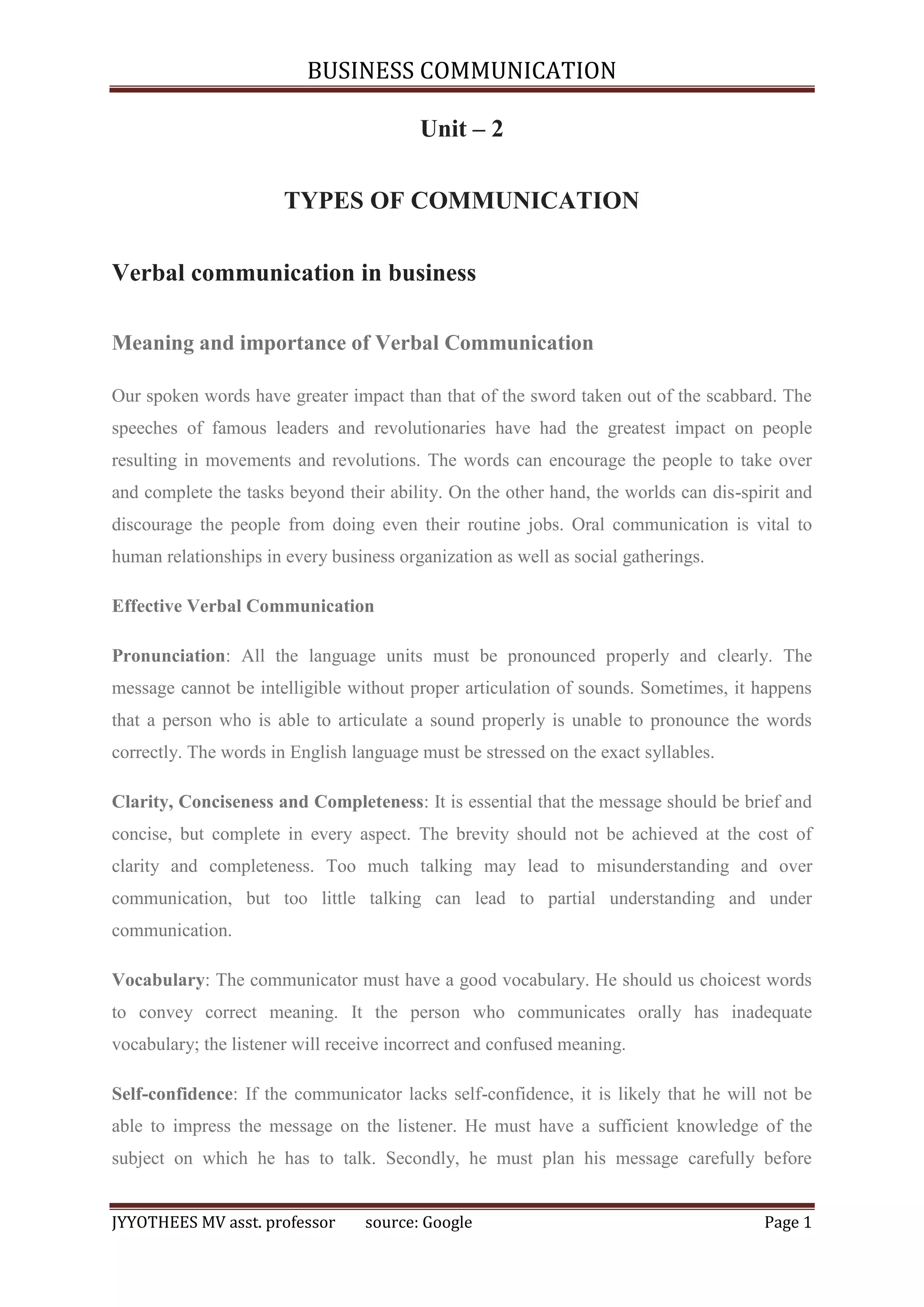 TYPES OF COMMUNICATION IN BUSINESS COMMUNICATION | PDF