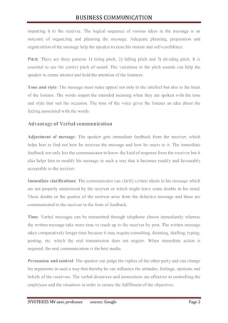 TYPES OF COMMUNICATION IN BUSINESS COMMUNICATION | PDF