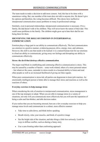 Interpersonal Communication in business communication | PDF