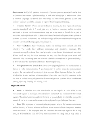 Barriers of Communication in business communication | PDF