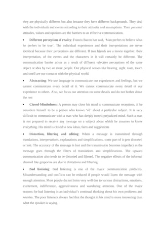 Barriers of Communication in business communication | PDF