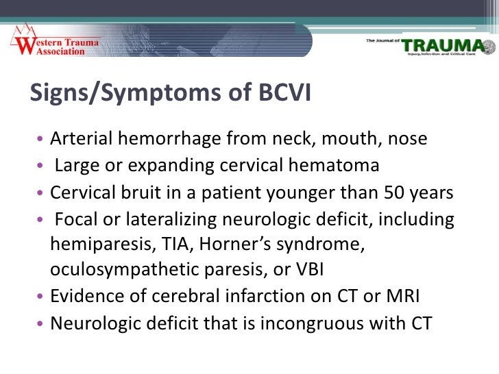 Screening for and Treatment of Blunt Cerebrovascular Injuries
