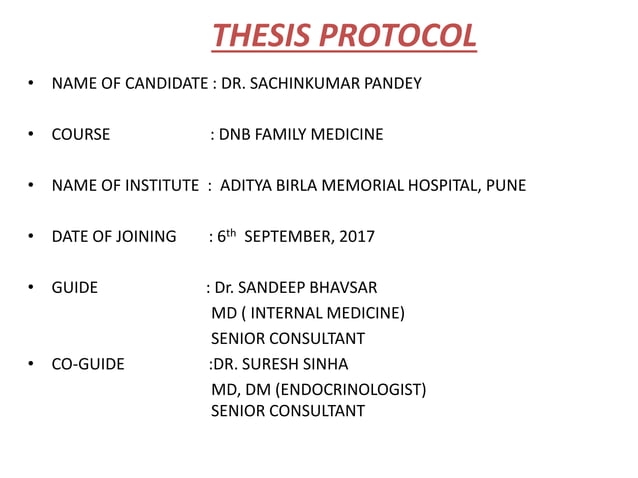 PPT.THESIS_PROTOCOL.pptx | Blood Disorders | Diseases and Conditions