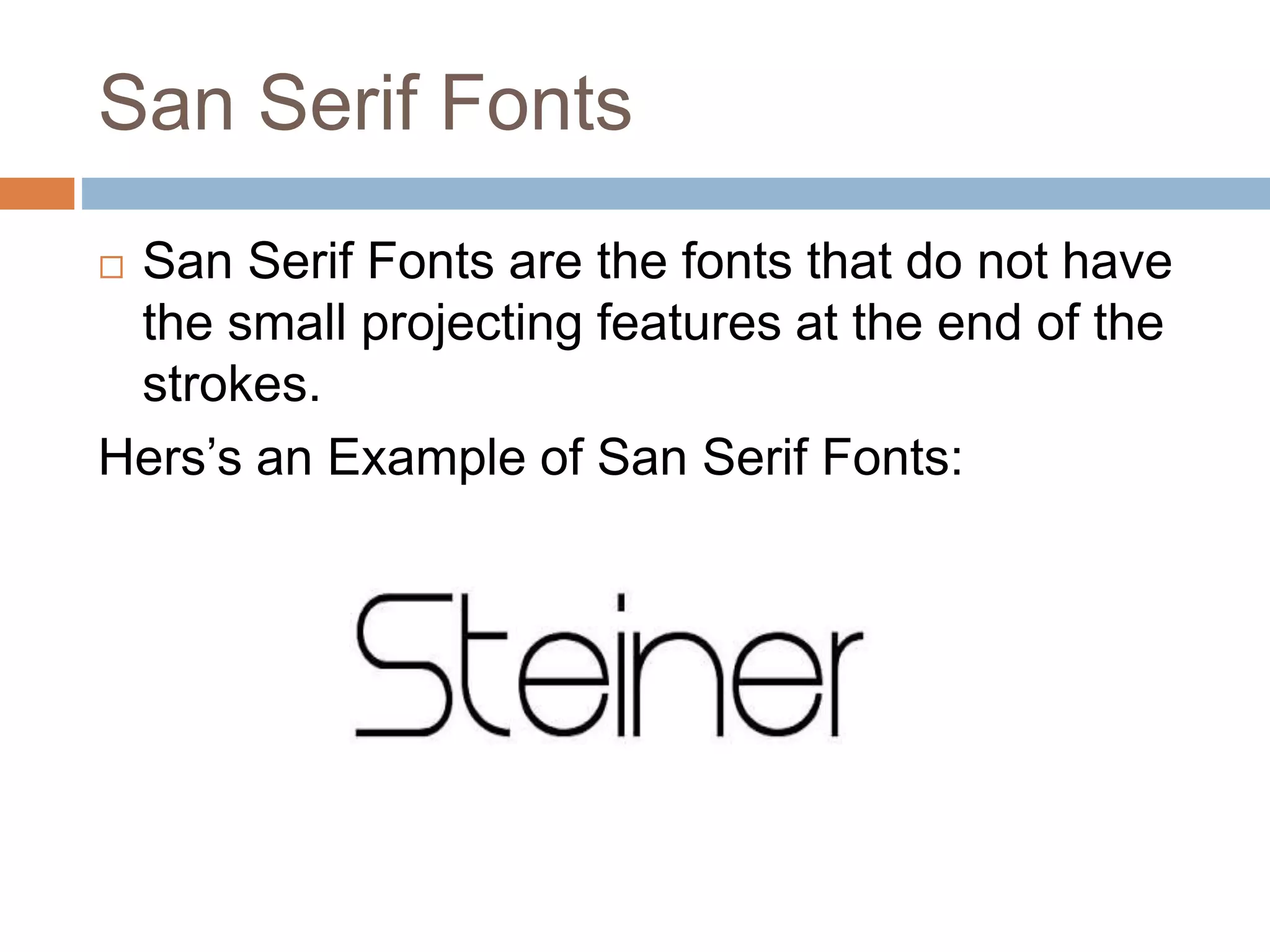 Serif and San Serif Fonts | PPTX