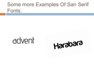 Serif and San Serif Fonts | PPTX