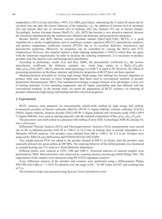 Bczt ceramics prepared from activated powders | PDF