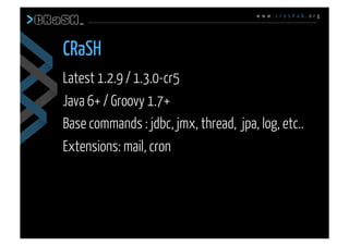 CRaSH the shell for the Java Virtual Machine | PDF