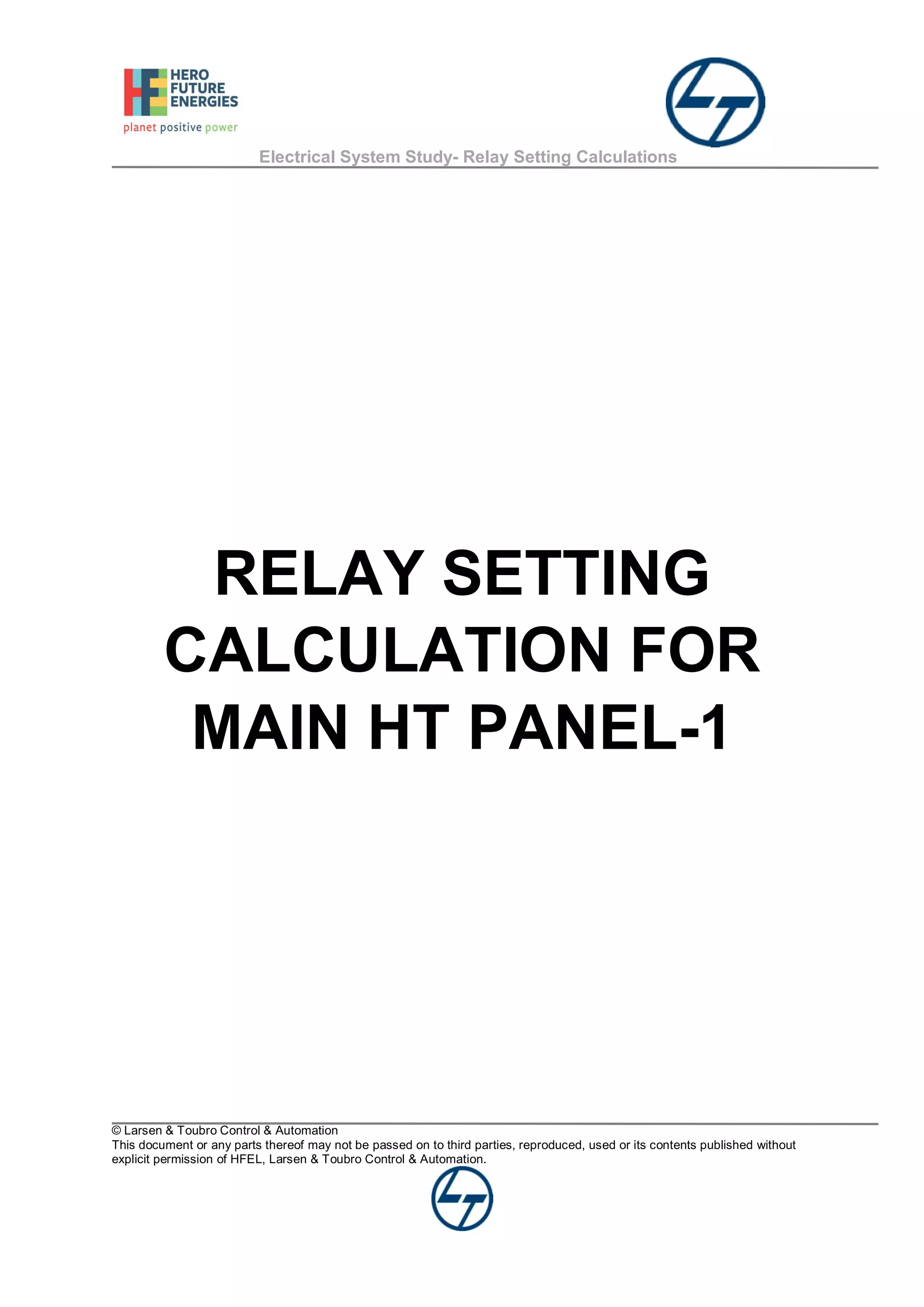 Relay Setting Calculation For REF615/ REJ601 | PDF