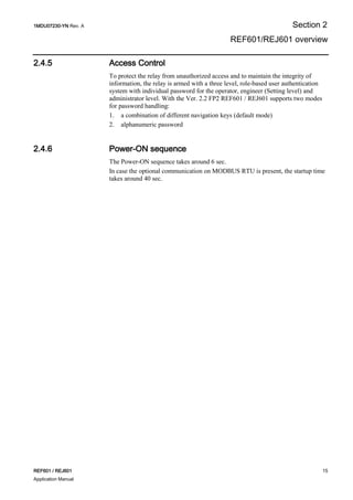 Relay Setting Calculation For REF615/ REJ601 | PDF
