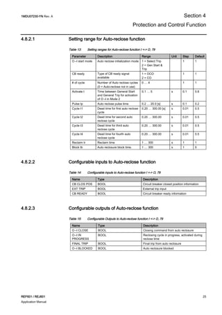 Relay Setting Calculation For REF615/ REJ601 | PDF