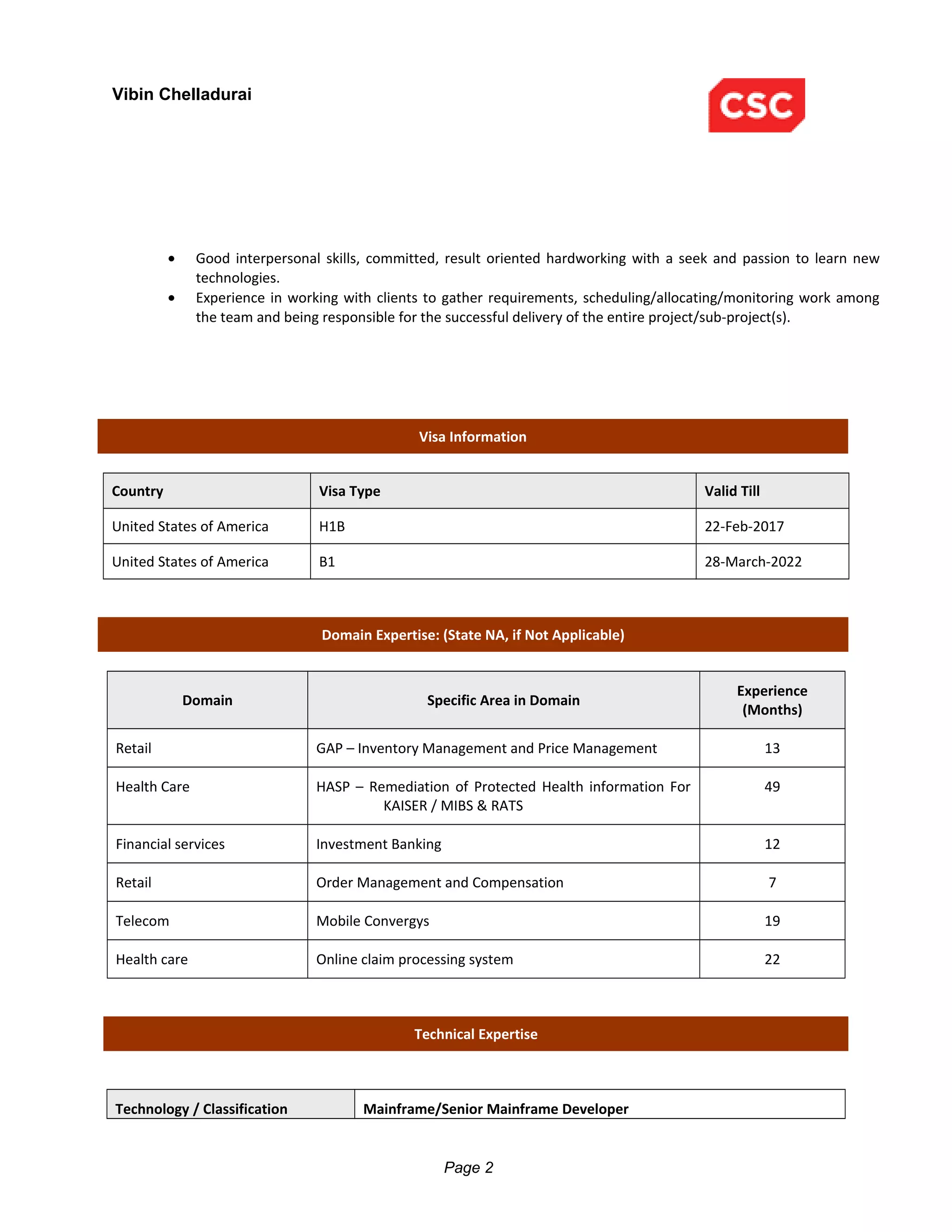 Vibin chelladurai_Mainframe_CSC | DOC