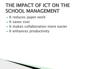 ICT IN EDUCATION PRESENTATION | PDF
