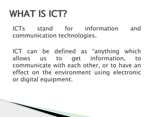 ICT IN EDUCATION PRESENTATION | PDF