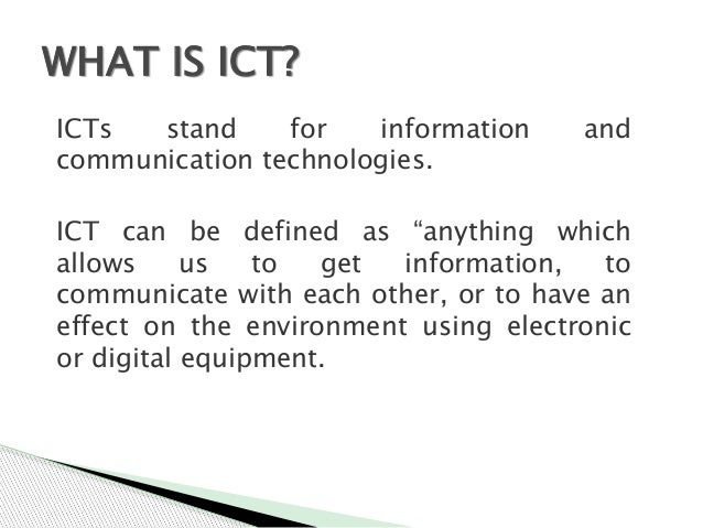 ICT IN EDUCATION PRESENTATION