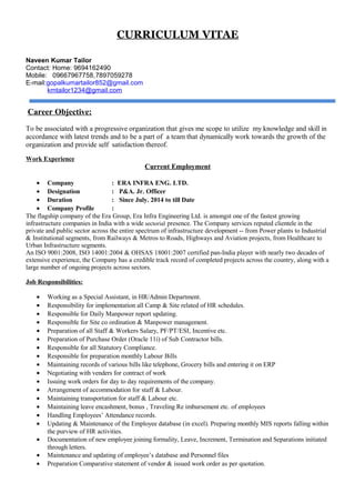 Naveen Kumar_Tailor | PDF