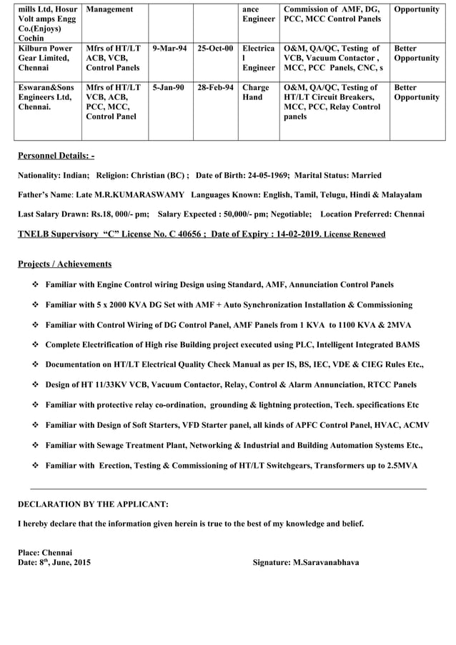 Saravanan.Resume | PDF