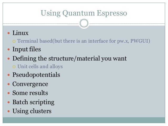 Quantum Espresso 10 8 14