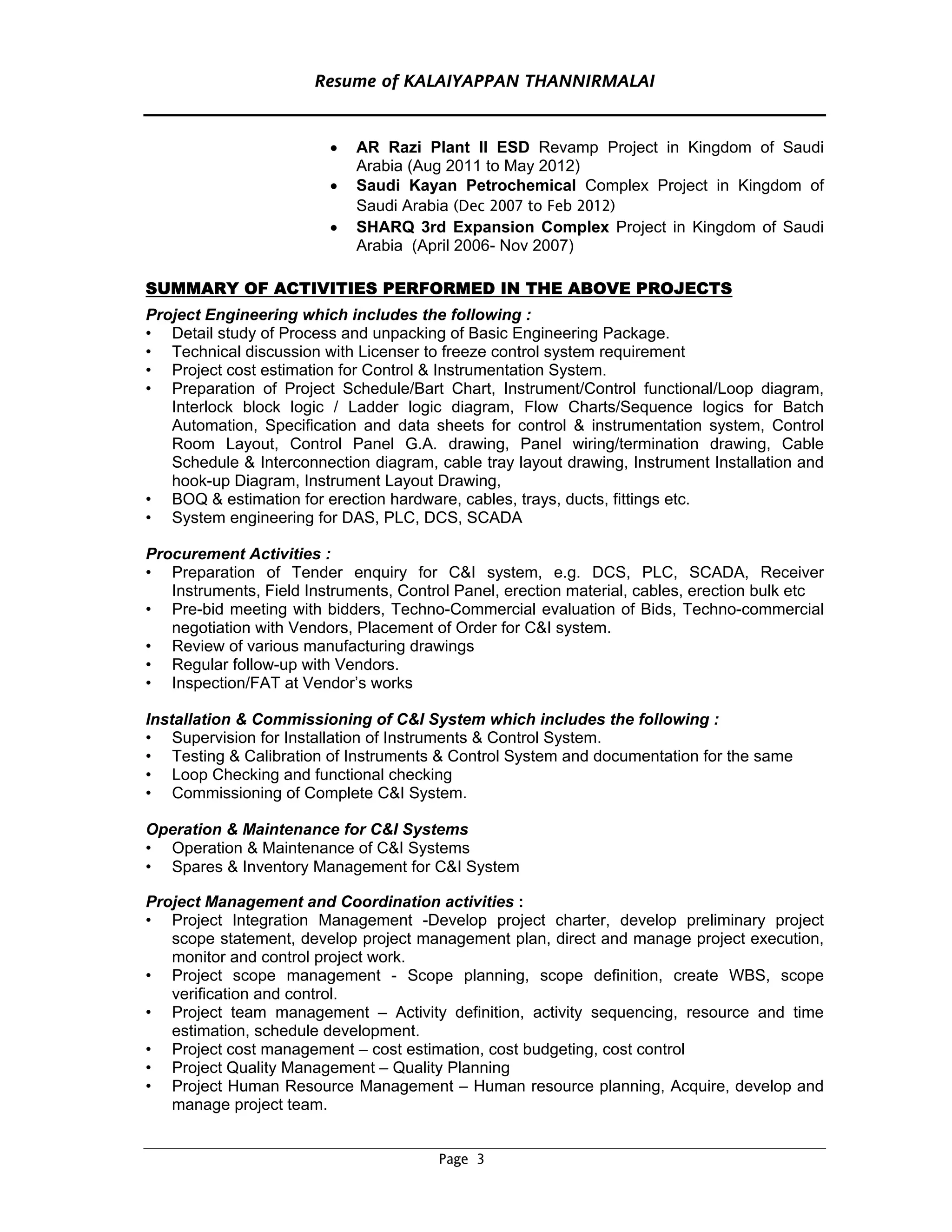 Resume of Kalaiyappan Thannirmalai | PDF