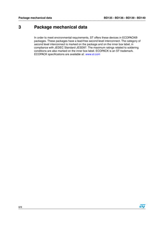Original NPN Transistor BD135 135 TO-225 New STMicroelectronics | PDF