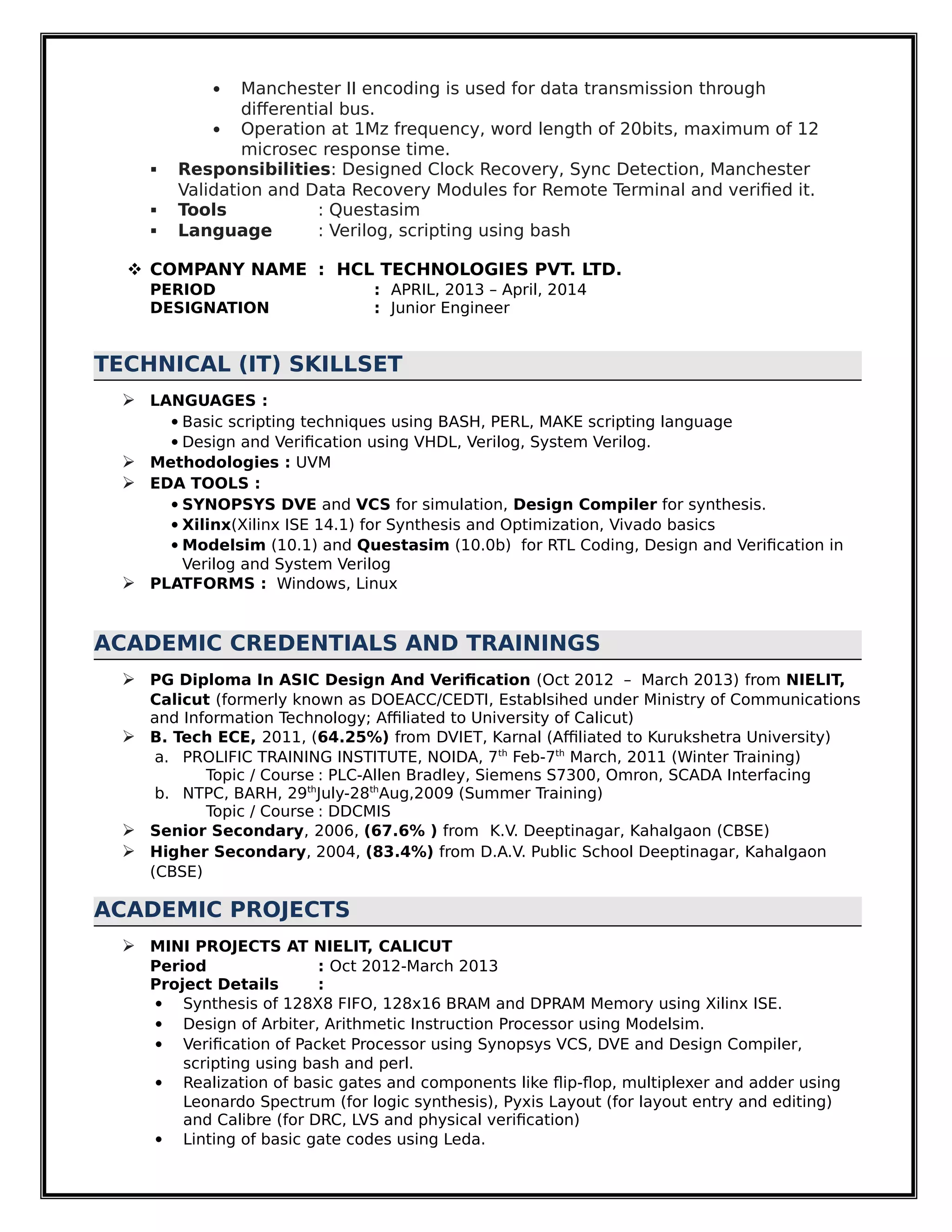 Resume16AugV | PDF